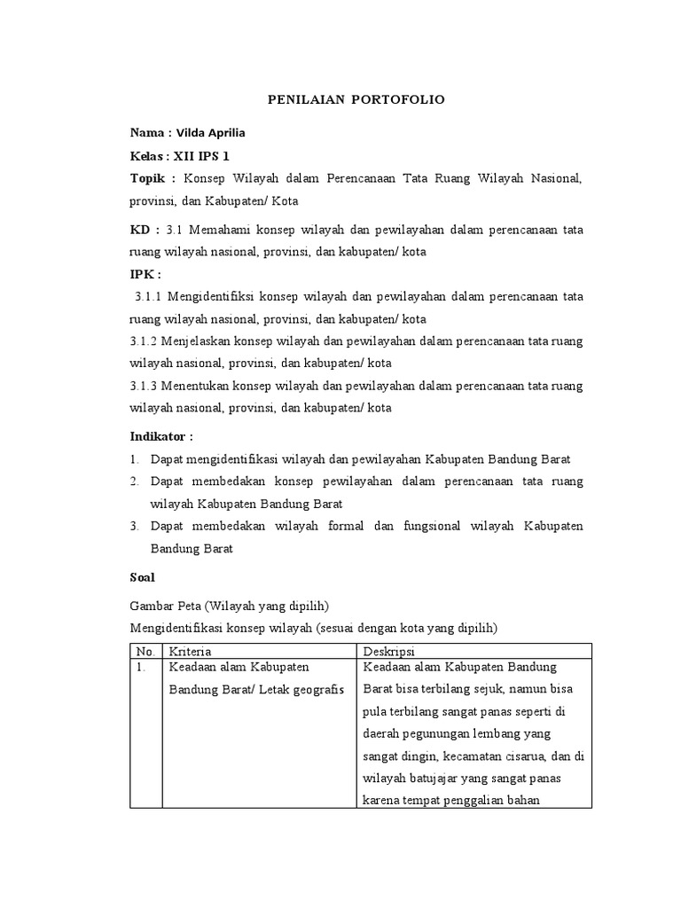 Penilaian (Wilayah Formal Dan Fungsional) | PDF