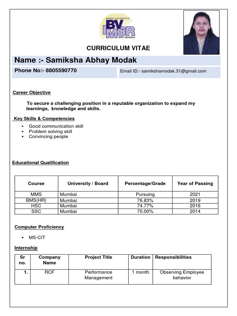 Samiksha Resume | PDF