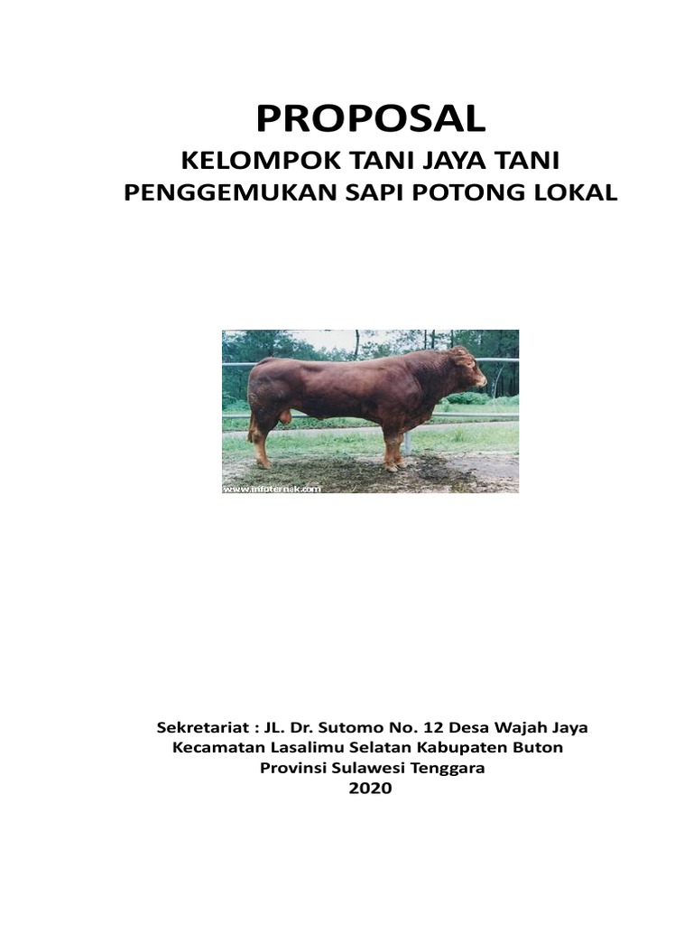 Proposal Kelompok Tani Sapi Jaya Tani 2020 | PDF | Teknologi & Rekayasa