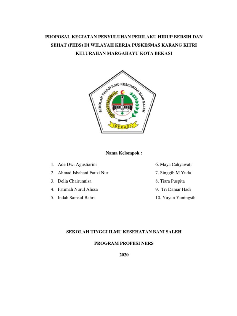 Proposal PHBS | PDF | Kesehatan Holistik