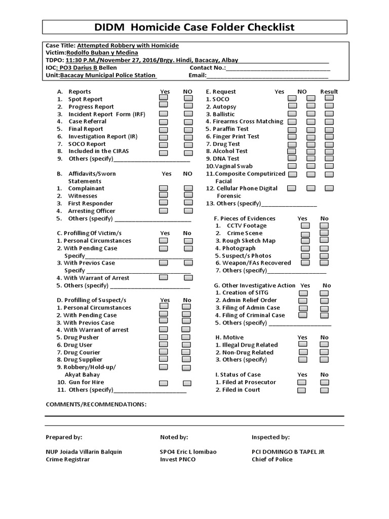 DIDM Checklist | PDF
