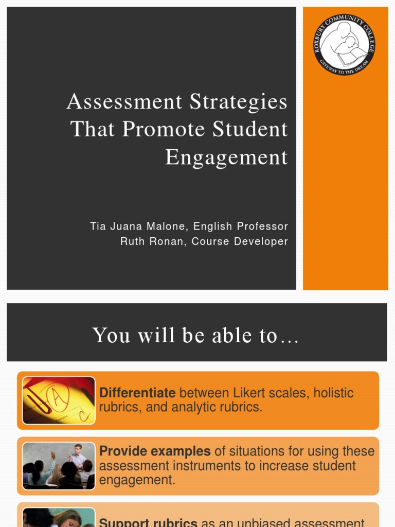 Assessment Strategies for Student Engagement: Using Rubrics, Likert ...