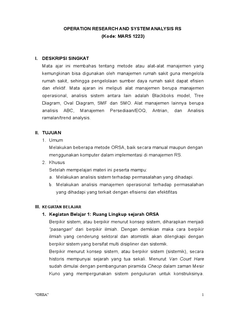 Modul Orsa PS Mars Urindo | PDF