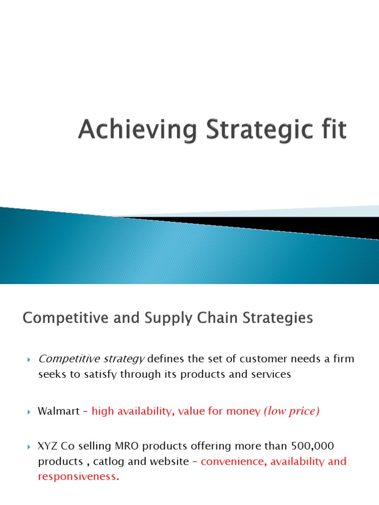 Achieving Strategic Fit | PDF