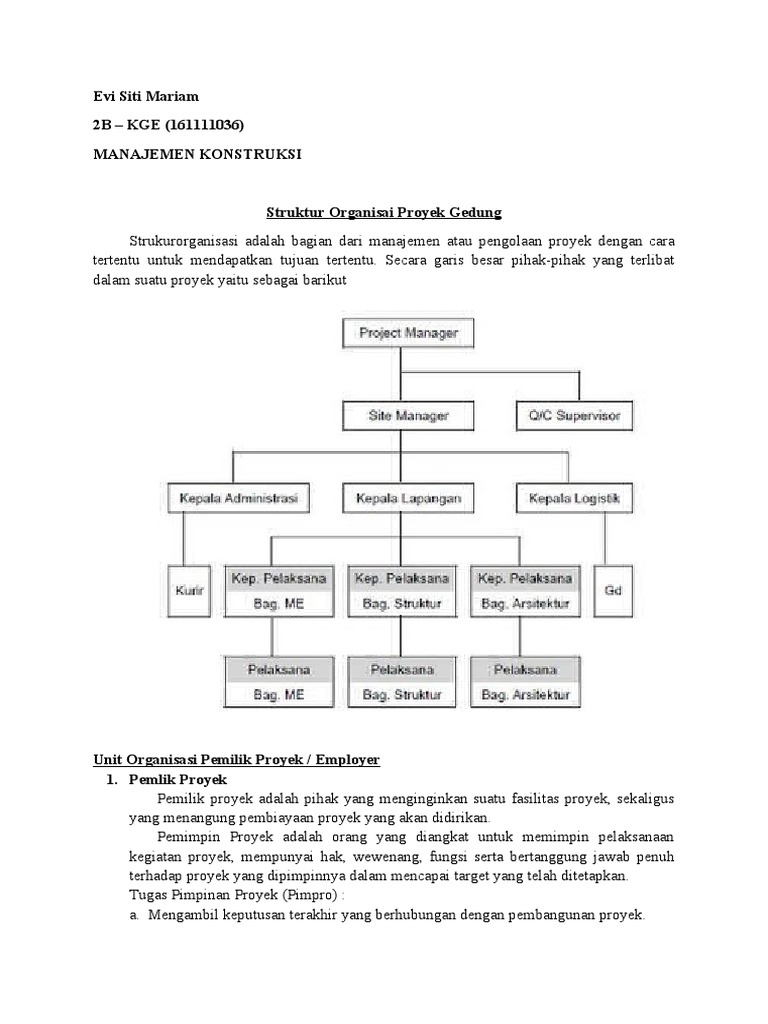 Struktur Organisasi Proyek | PDF