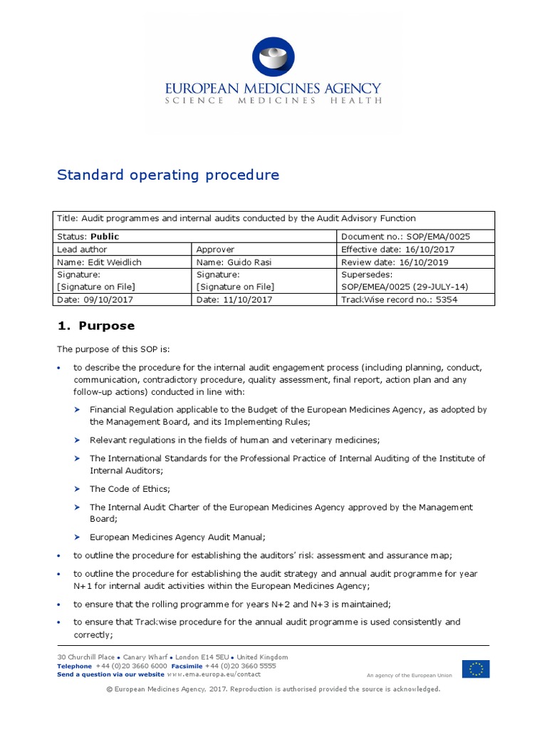 Standard Operating Procedure Audit Program PDF | PDF