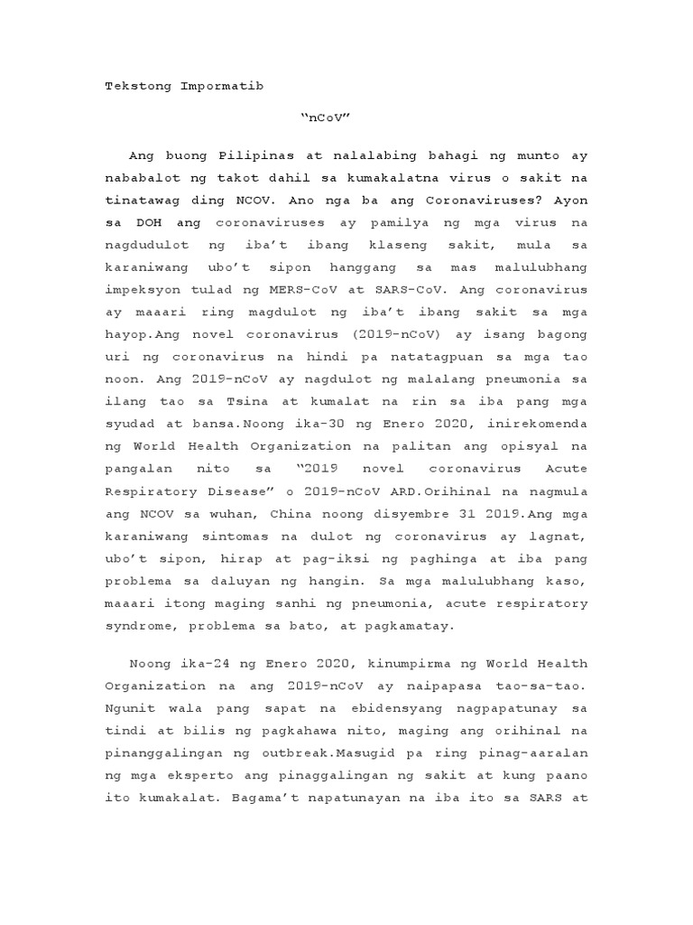 Tekstong Impormatib | PDF