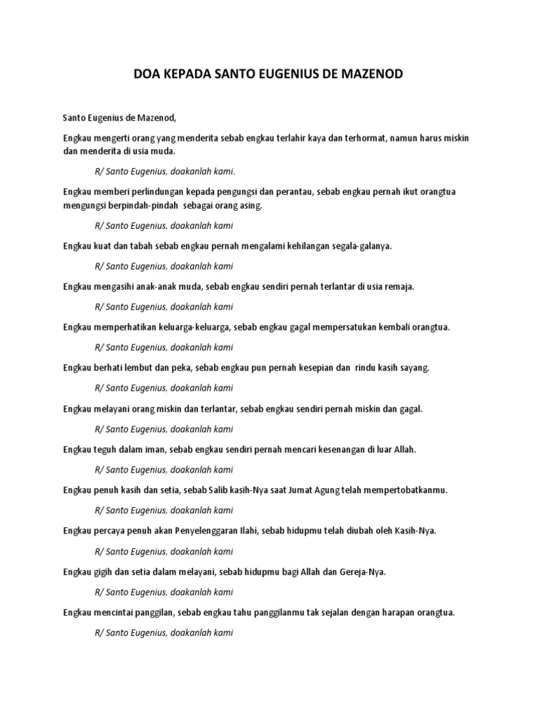 Doa ST - Eugenius de Mazenod-2 | PDF