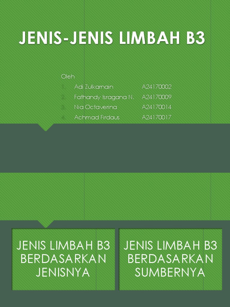 Jenis-Jenis Limbah B3 Fix | PDF