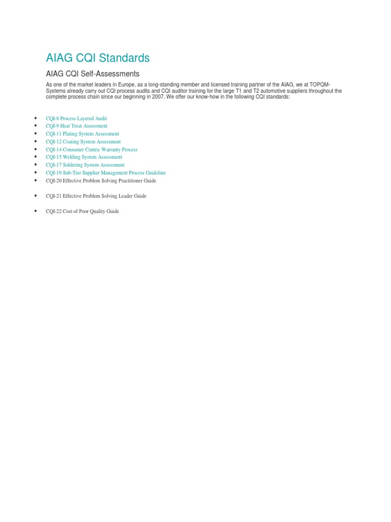 Layered Process Audit Guideline CQI-8 PDF PDF, 52% OFF