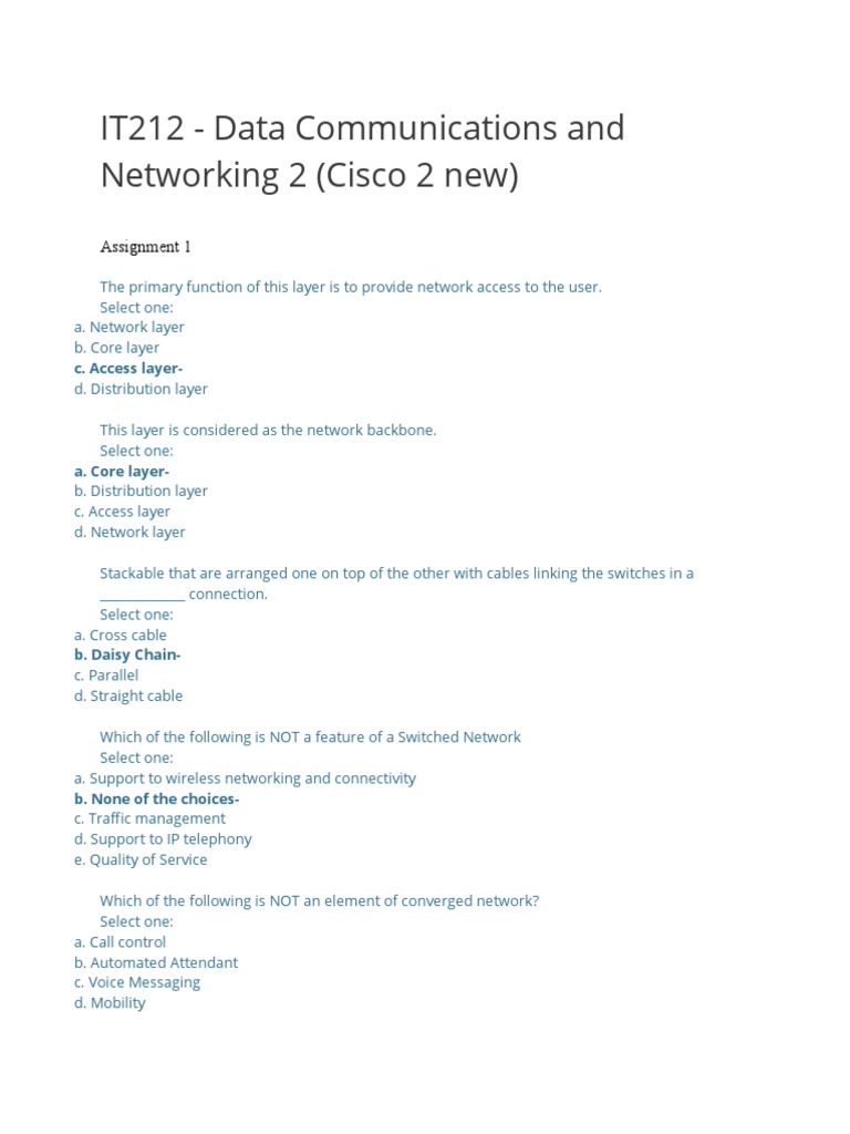 IT212 - Data Communic5ations and Networking 2 (Cisco 2 New) | PDF