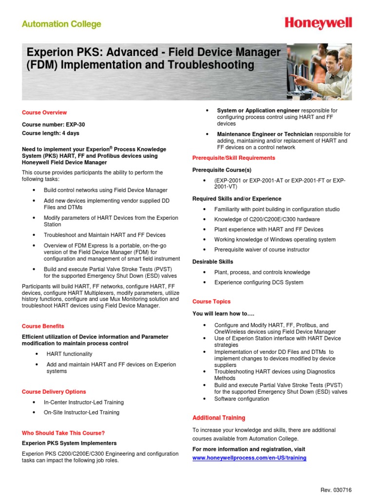 Exp 30 en Des 192 r450 Rev01 0 Experion Pks Advanced Field Device ...