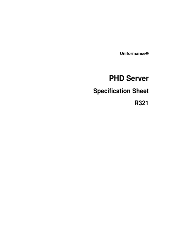 Uniformance PHD R321 Tech and Spec | PDF