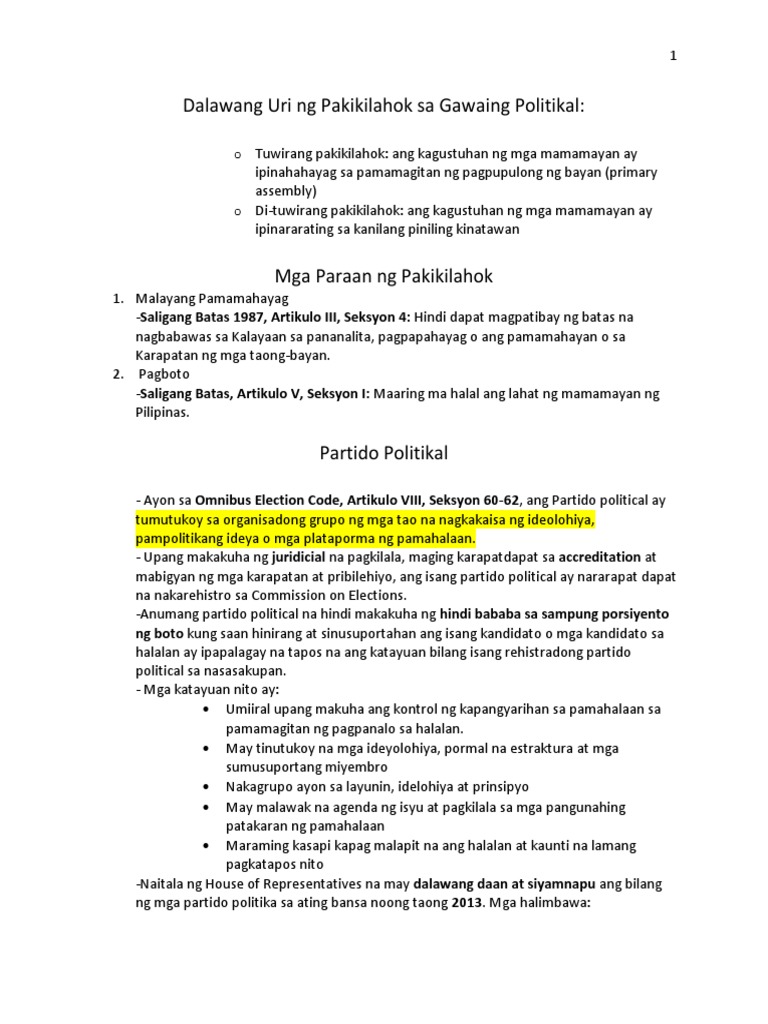 Partido Politikal | PDF