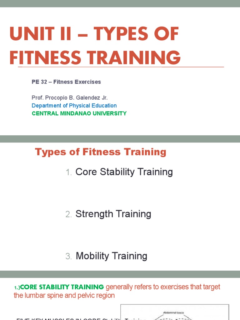 Types of Fitness Training Explained | PDF