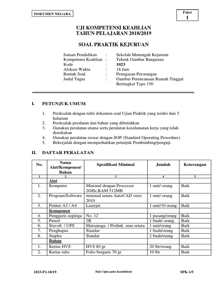 1023-P1-SPK-Teknik Gambar Bangunan | PDF