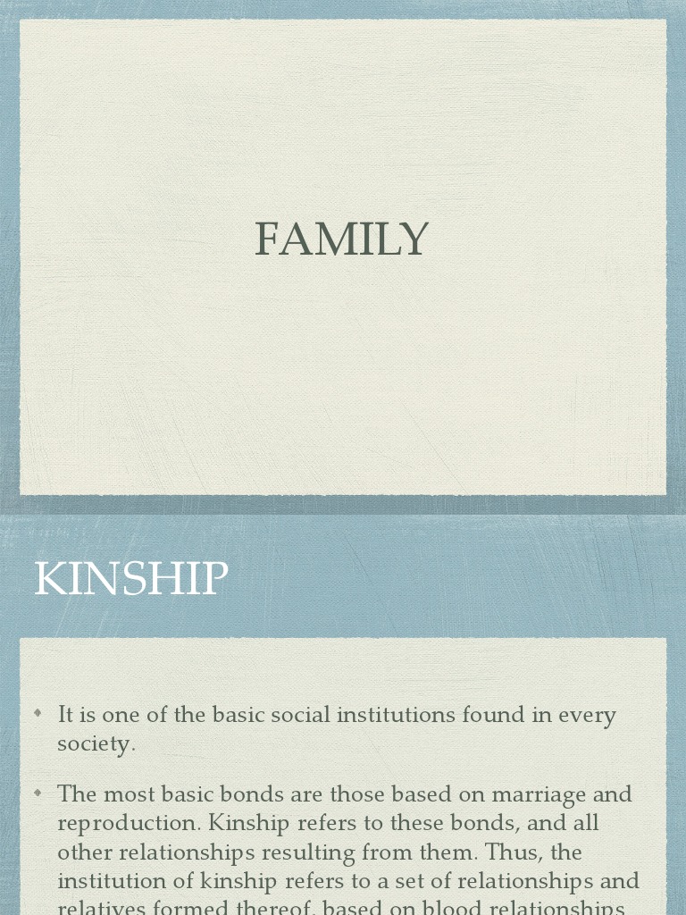 An Analysis of Kinship Systems: Consanguineal and Affinal Relationships ...