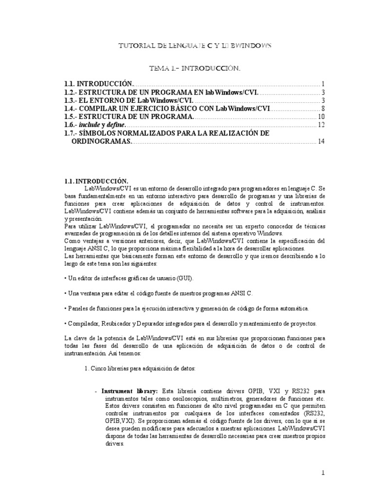 Tutorial LabWindows/CVI en C | PDF | Tecnología