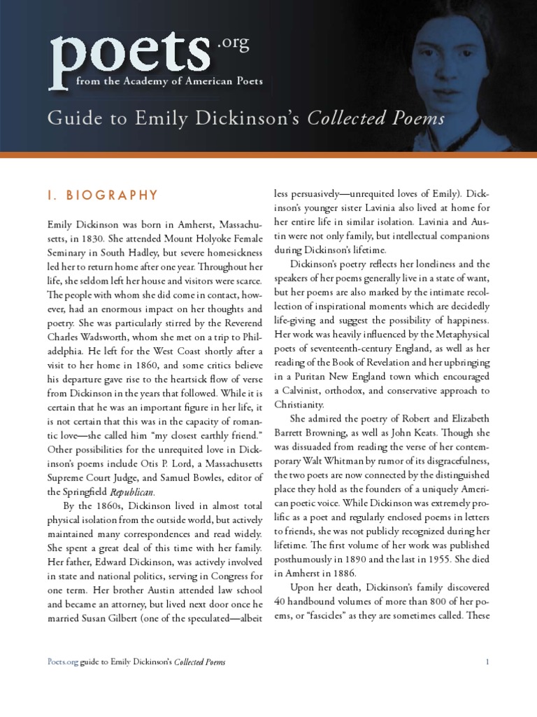 Dickinson Guide | PDF | Metre (Poetry) | Emily Dickinson