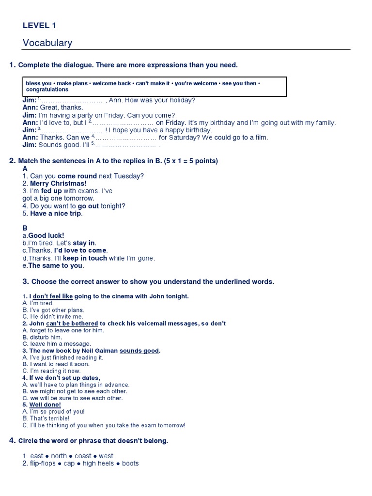 Advanced Real English Worksheets | PDF