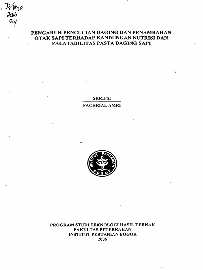 Optimasi Nutrisi Pasta Sapi dengan Otak | PDF