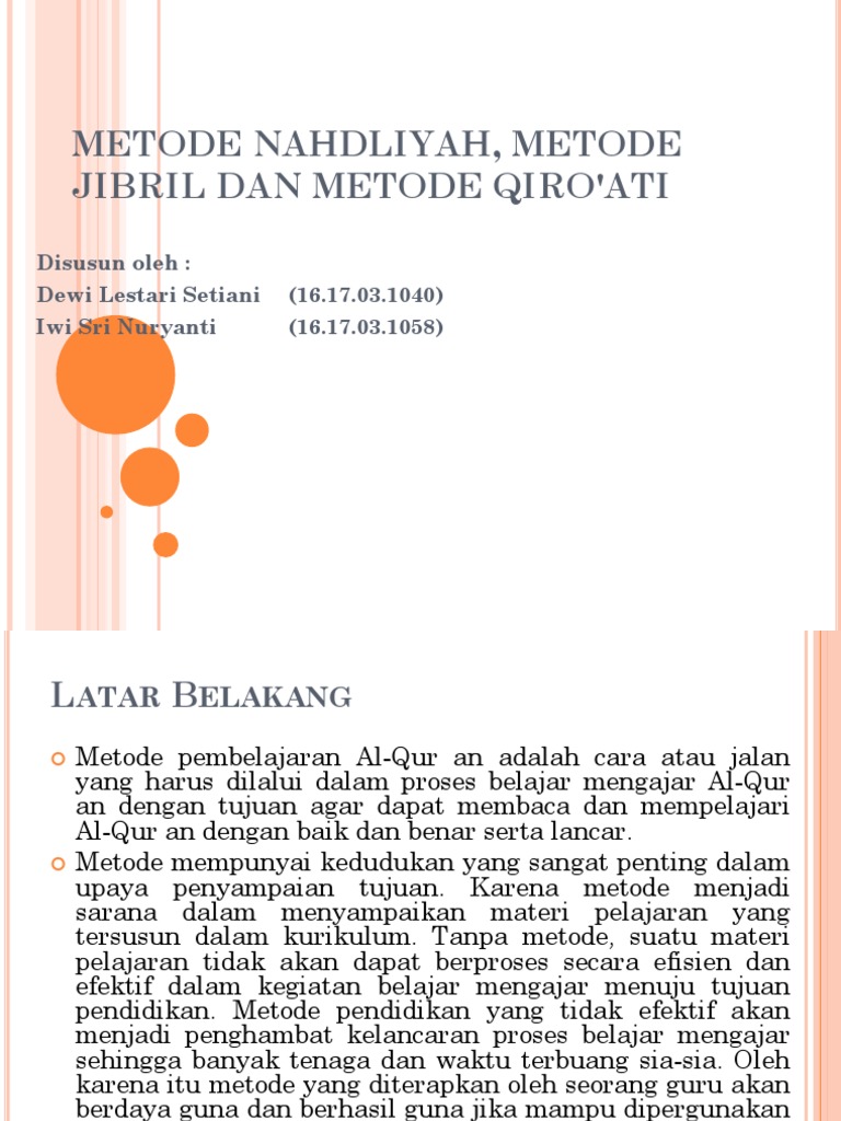 Metode Pembelajaran Al-Qur'an Efektif | PDF | Karier & Perkembangan ...