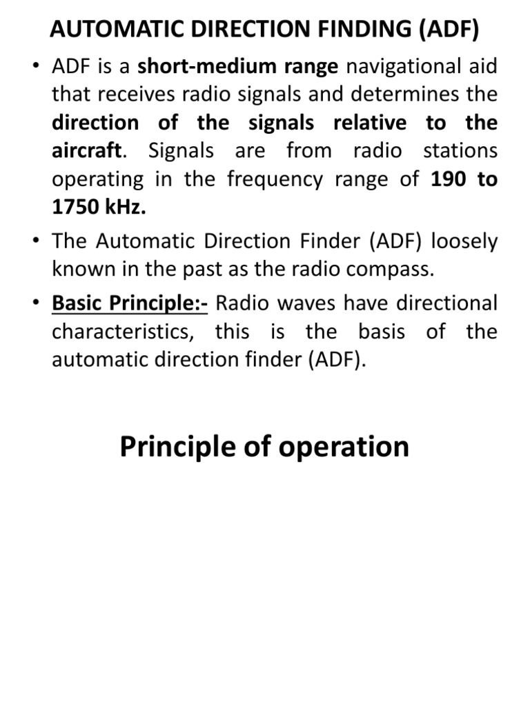 Automatic Direction Finding (ADF) Navigation Aid | PDF