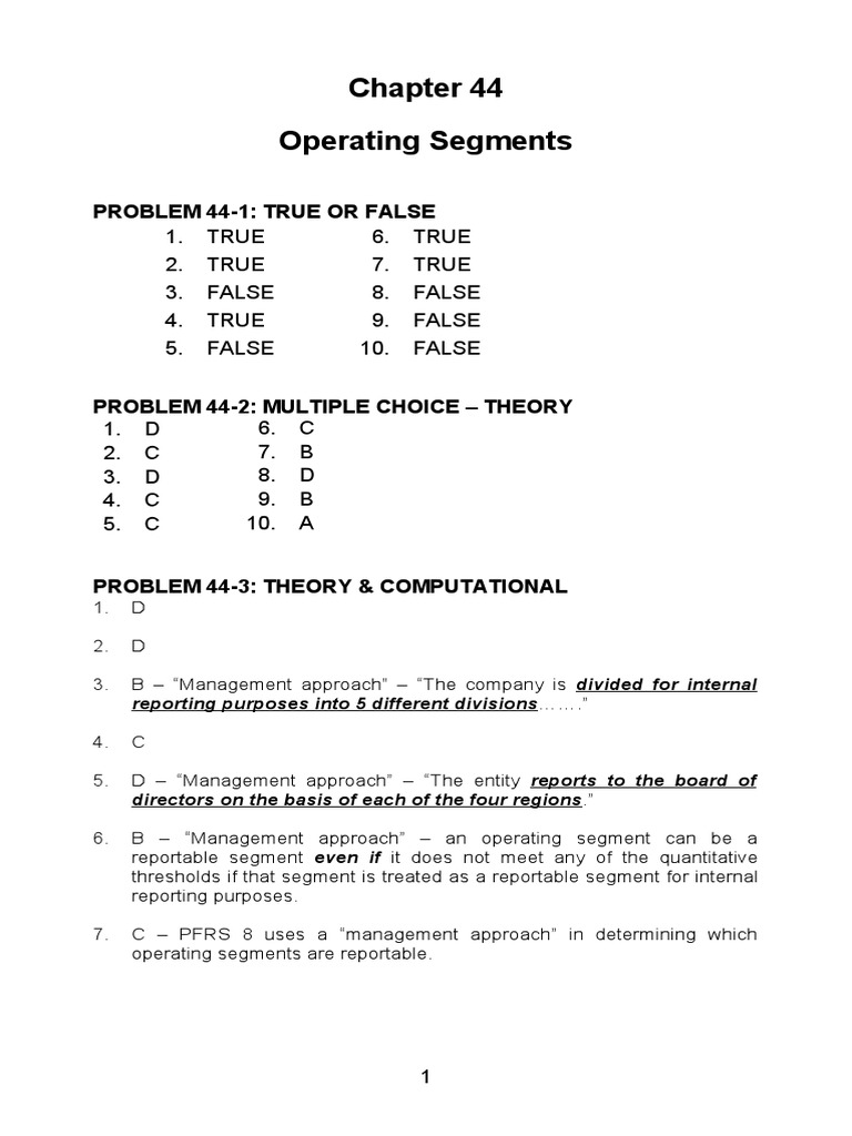 Operating Segments Analysis and Tests | PDF | Technology & Engineering