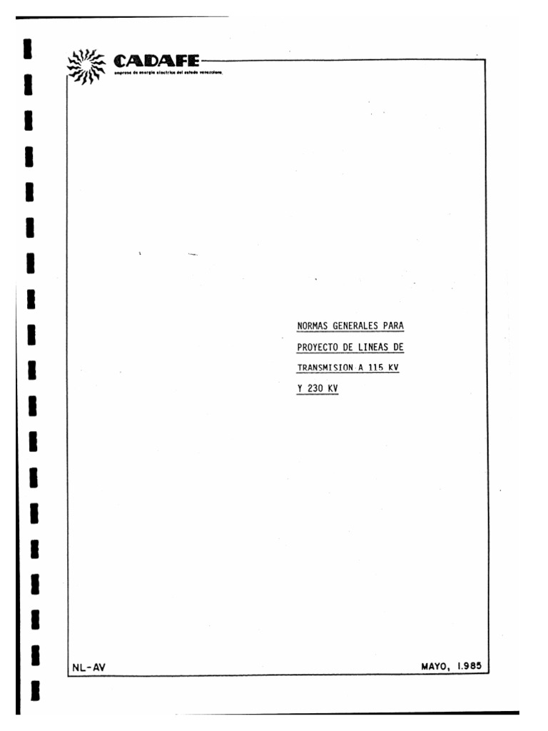Normas CADAFE Proyectos 115kV y 230 KV | PDF