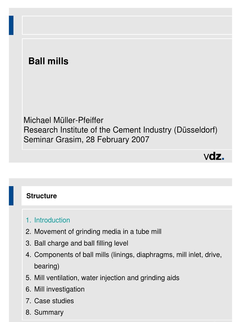03 Ball Mills | PDF | Mill (Grinding) | Bearing (Mechanical)
