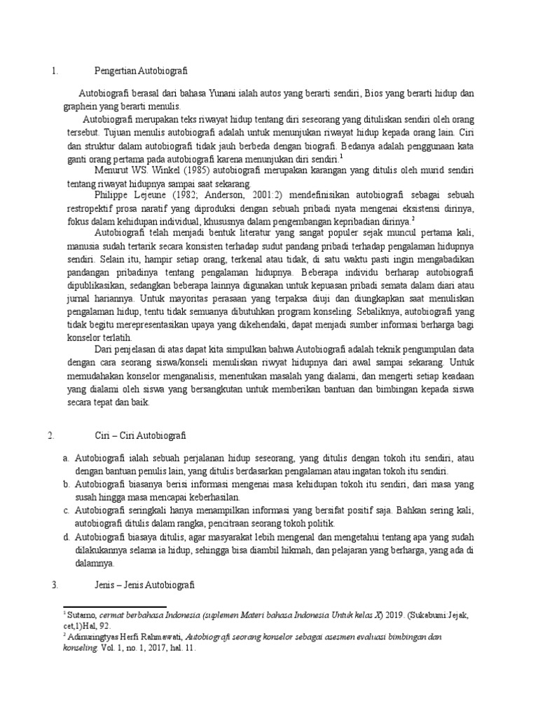 Pengertian Dan Jenis Autobiografi Pdf