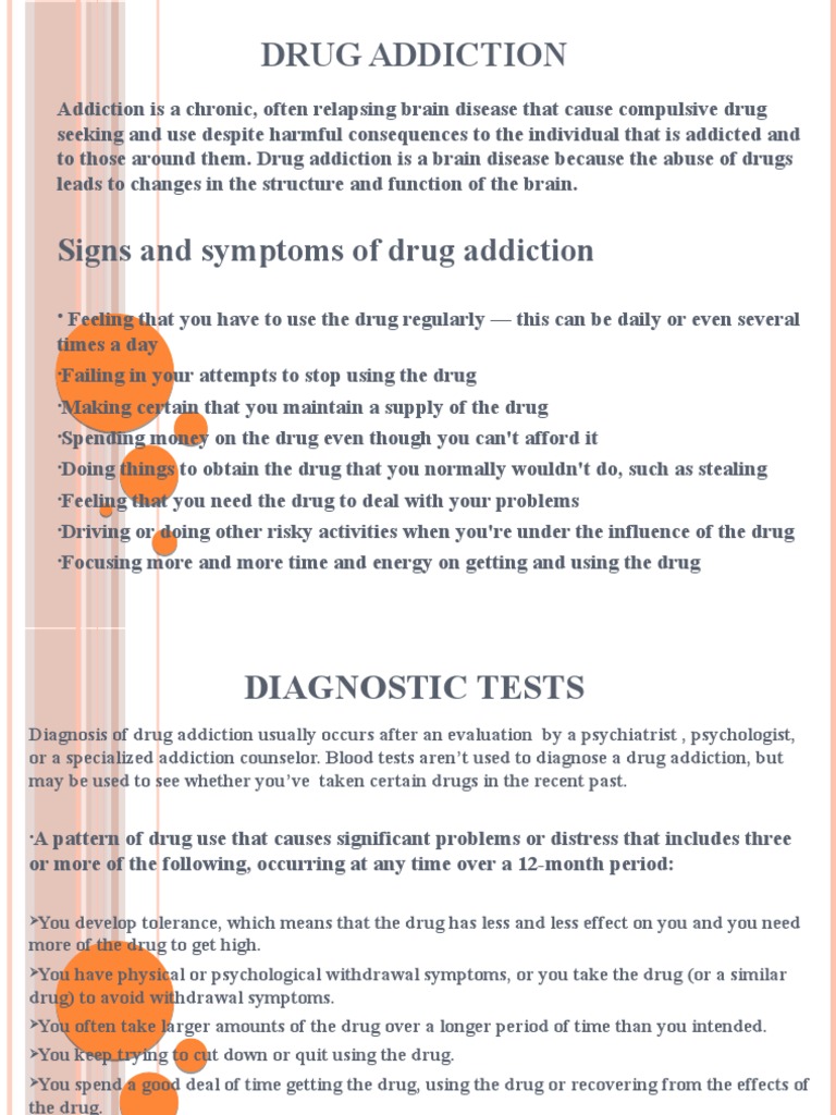 Drug Addiction Report Presentation | PDF | Substance Abuse | Substance ...