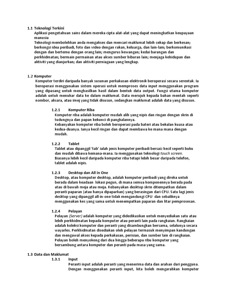 Nota ICT-TEKNOLOGI | PDF