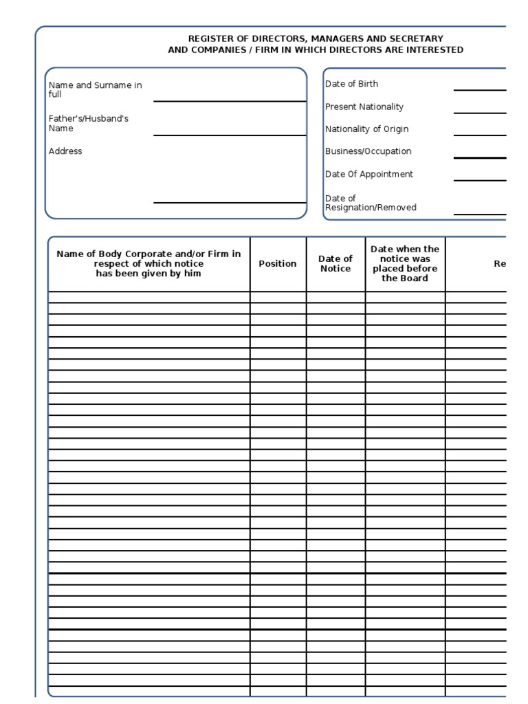 Director Register | PDF