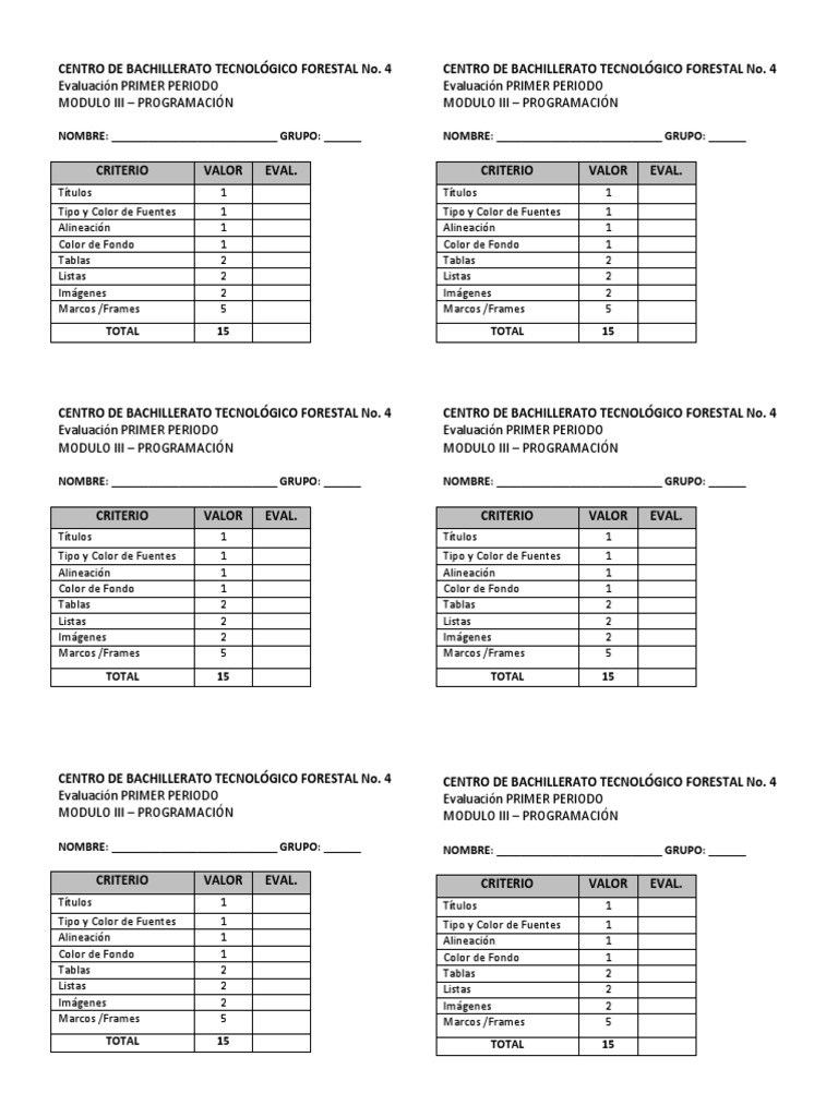 Primer Parcial Modulo Iii Submodulo 1 (HTML) | PDF