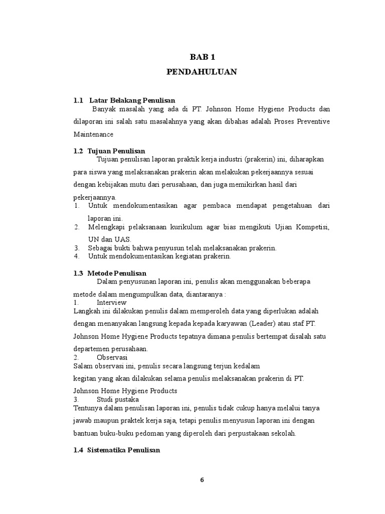 Laporan - PKL - Bawah. Fatur Bawah | PDF