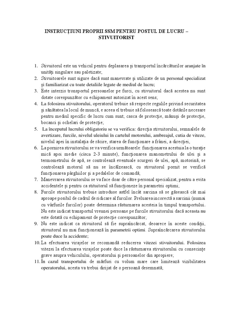 IPSSM Stivuitorist | PDF