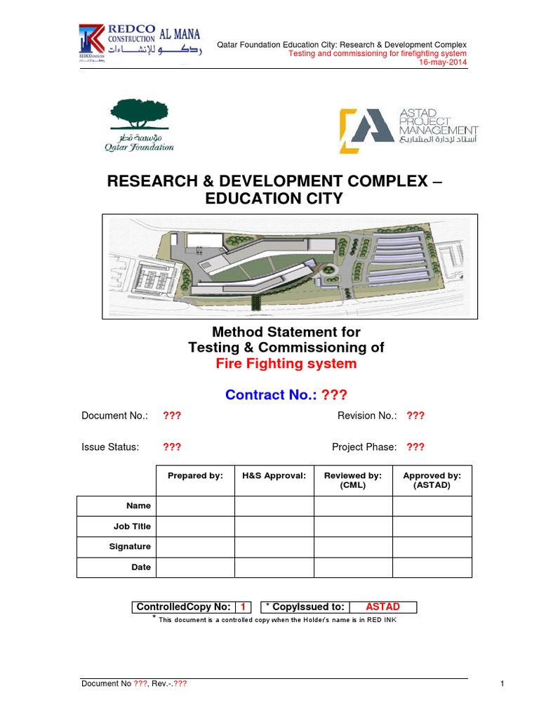 Method Of Statement For Testing And Commissioning