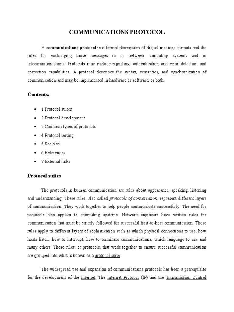 Communications Protocol | PDF | Communications Protocols | Internet ...