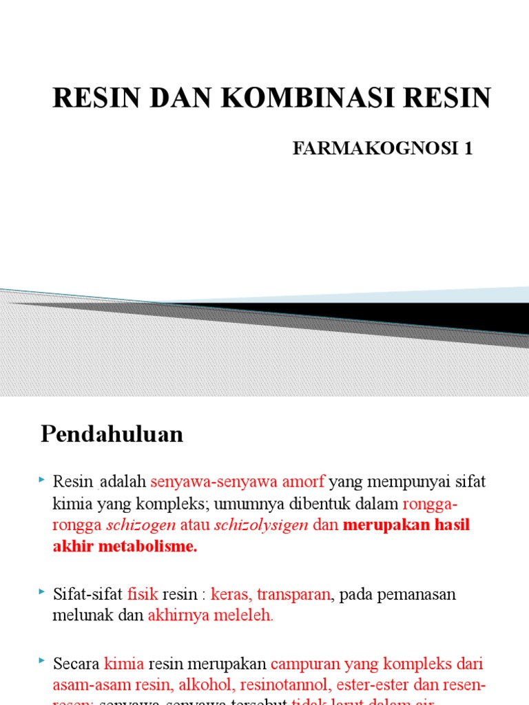 Arti dan Jenis Resin dalam Farmasi | PDF