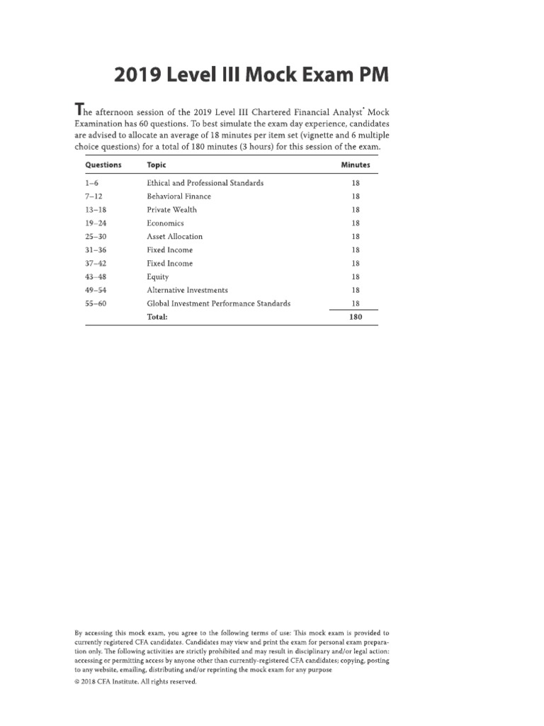 2019 Mock Exam A Afternoon Session (With Solutions) | PDF
