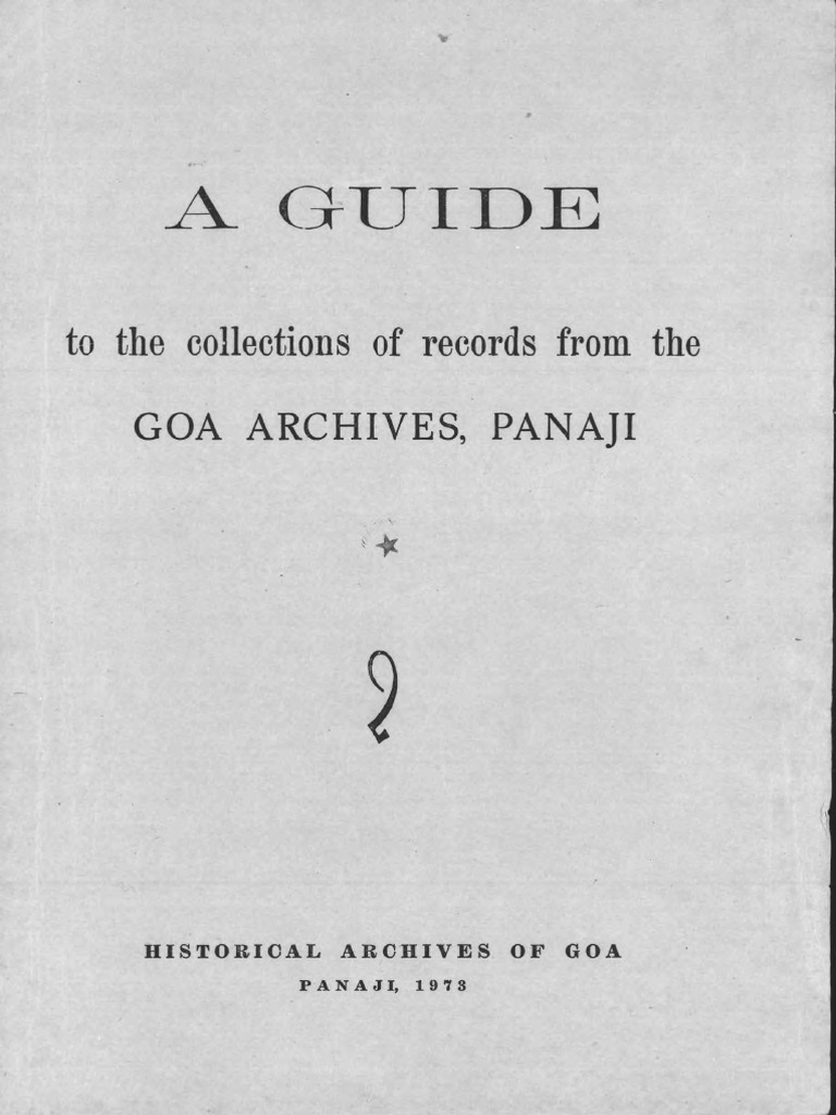 Guide To The Collections of Records From The Goa Archives | PDF ...