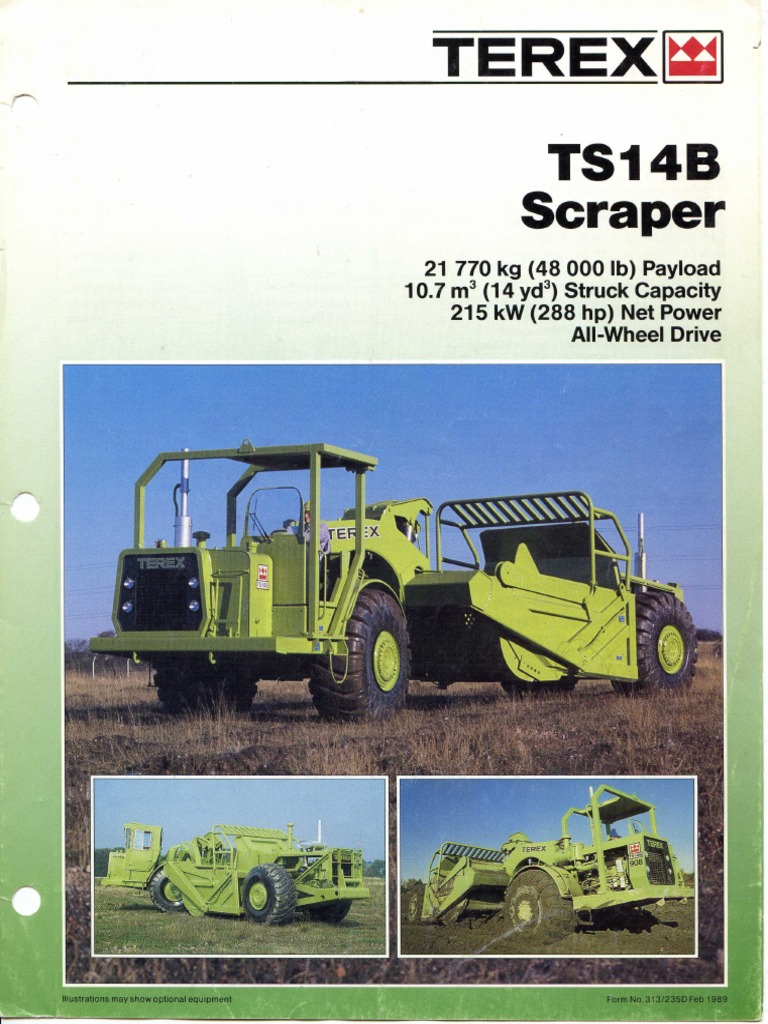 Terex TS14B Scraper Brochure PDF | PDF