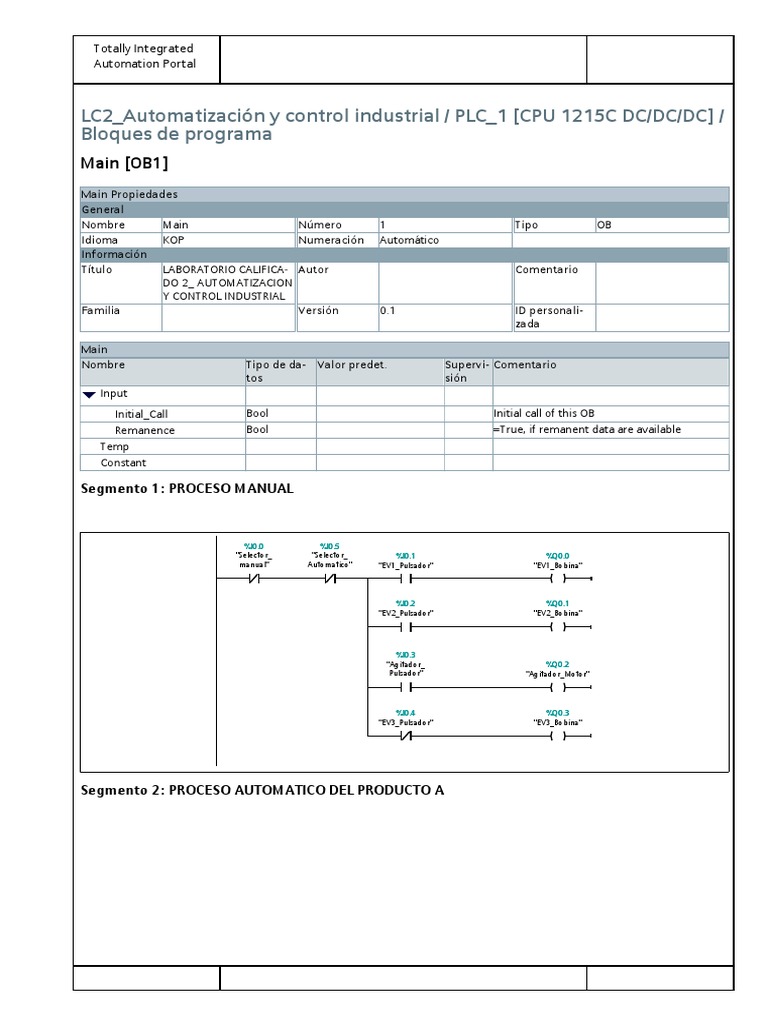 Programa - Tia Portal | PDF