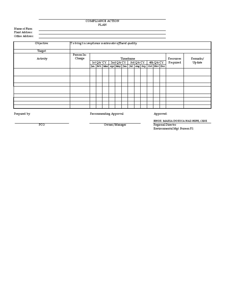 DENR Compliance Action Plan R1 | PDF