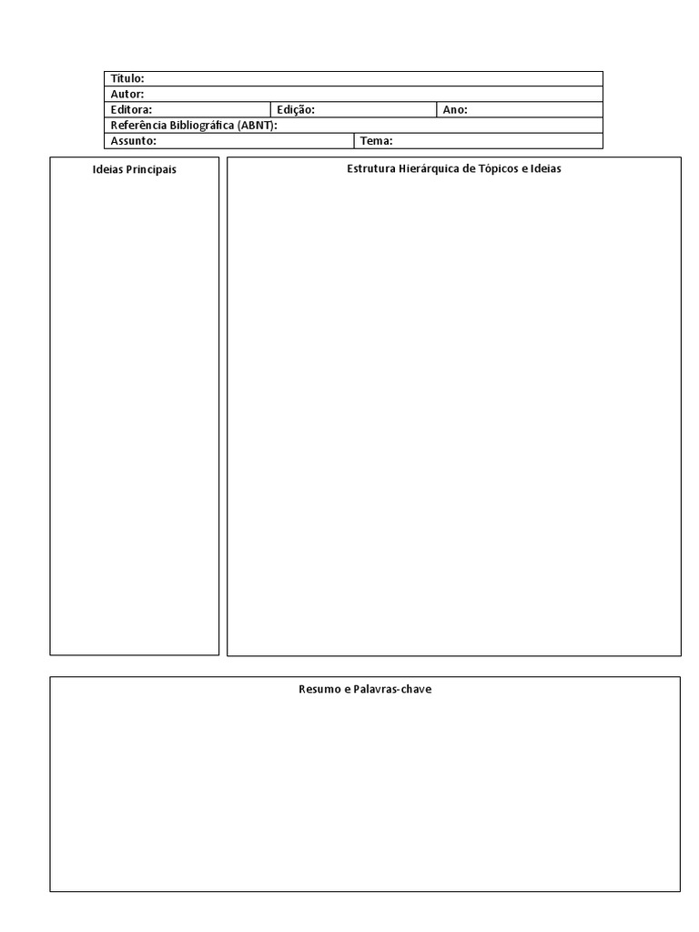 Ficha do Método Cornell para Estudo | PDF
