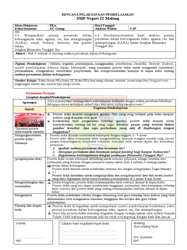 RPP Bab 4-Dikonversi | PDF | Sains & Matematika