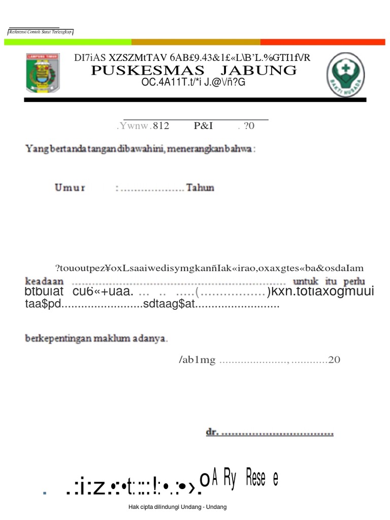 Contoh Surat Keterangan Sakit Dokter | PDF