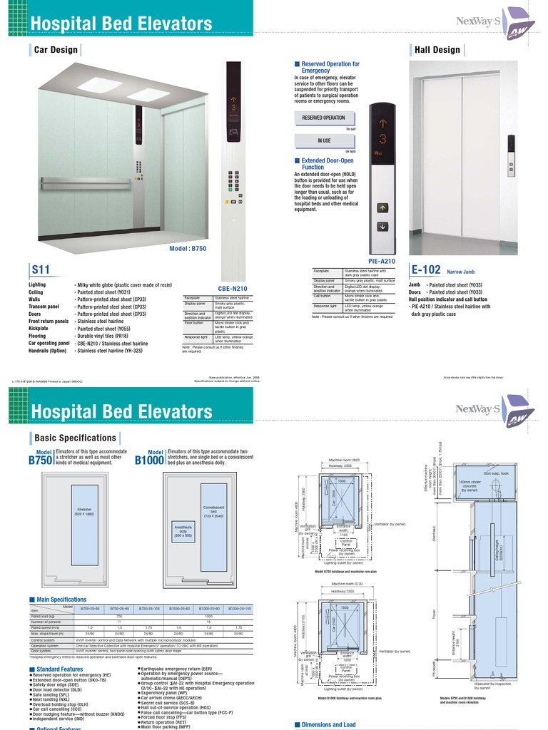 Hospital Bed Elevator Specifications | PDF | Elevator | Building ...