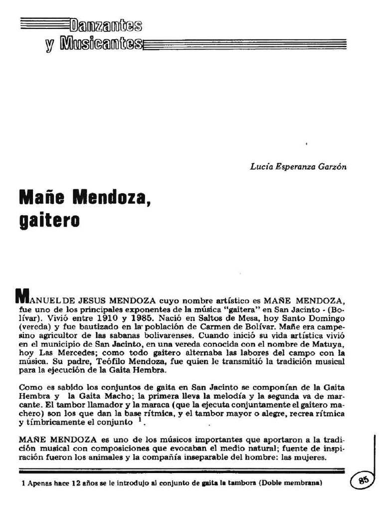 Mane Mendoza, Gaitero | PDF